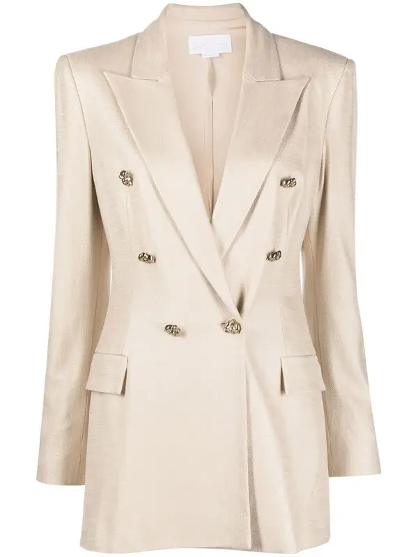 GENNY Double-breasted Blazer - Neutrals