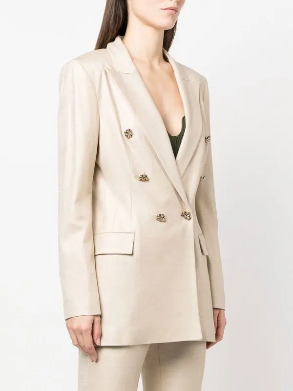 GENNY Double-breasted Blazer - Neutrals