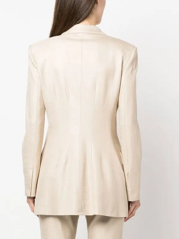 GENNY Double-breasted Blazer - Neutrals