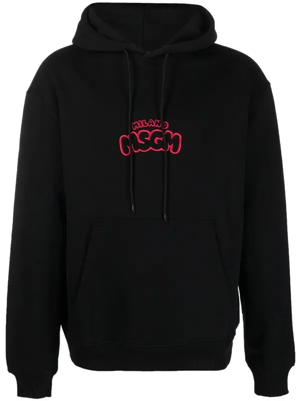 MSGM Embroidered-logo Cotton Hoodie