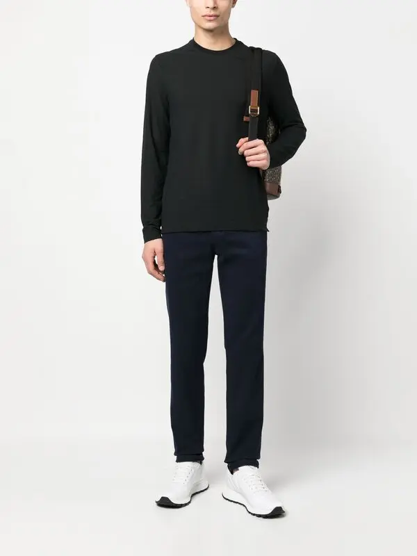 ZANONE Long-sleeved Cotton T-shirt - Black