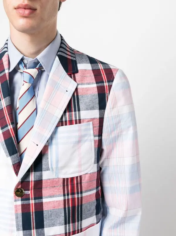 Thom Browne Patchwork Plaid-print Blazer