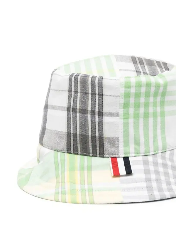 Thom Browne Checked Cotton Bucket Hat
