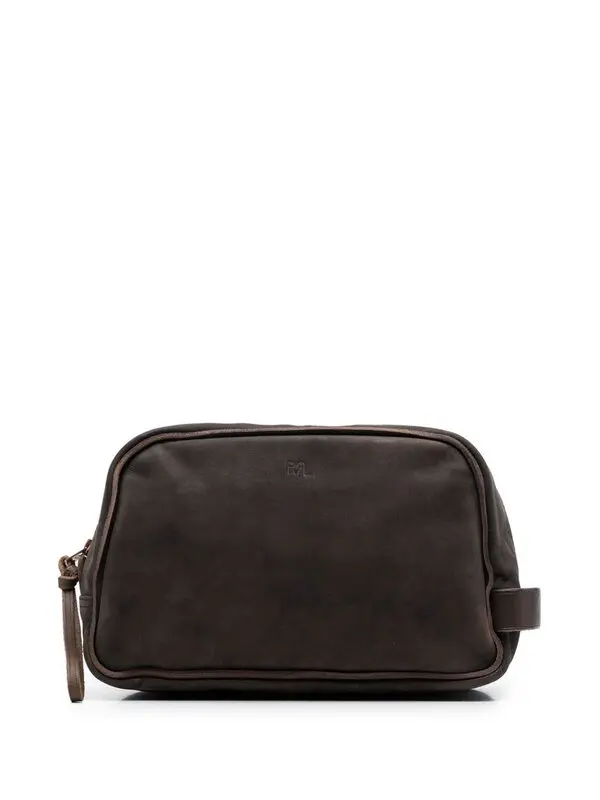 Ralph Lauren Leather Travel Wash Bag - Brown