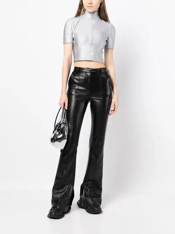 Alexander Wang Rash Guard Half-Zip Top - Silver | Editorialist