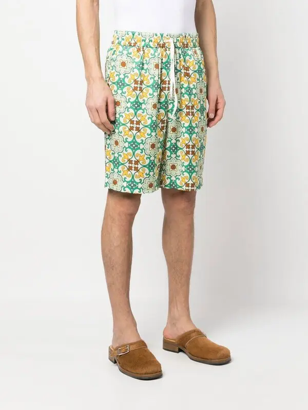 Drole De Monsieur Faïence Printed Shorts - Green
