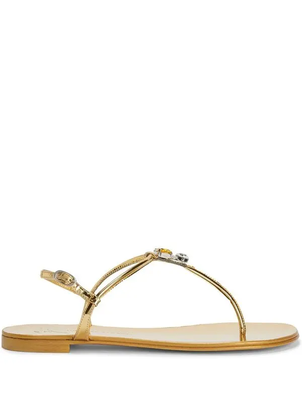 GIUSEPPE ZANOTTI Alphonsine Thong Sandals - Gold