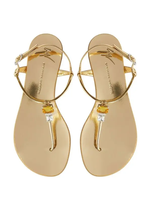 GIUSEPPE ZANOTTI Alphonsine Thong Sandals - Gold