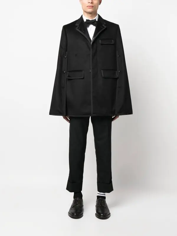 Thom Browne Chesterfield Grosgrain-trim Cape