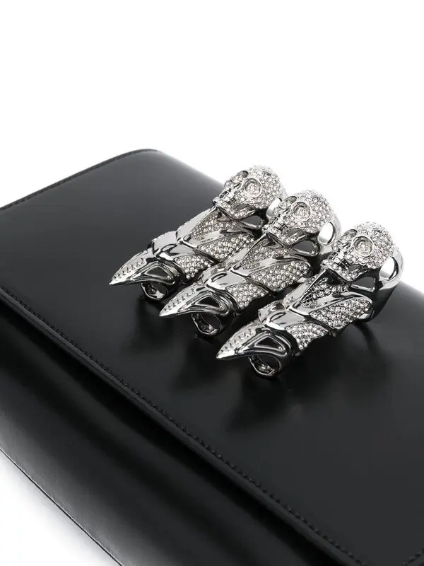 Philipp Plein Skull Ring Shoulder Bag - Black