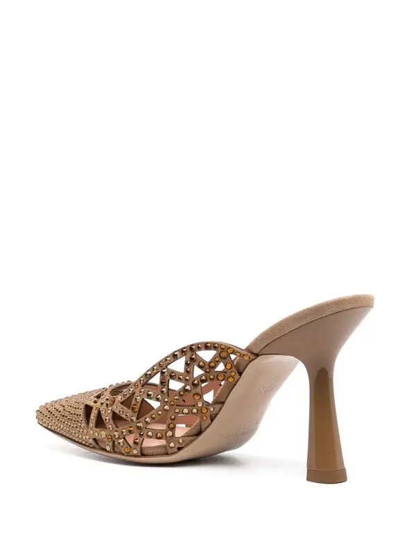 Alberta Ferretti Crystal-embellished Mules