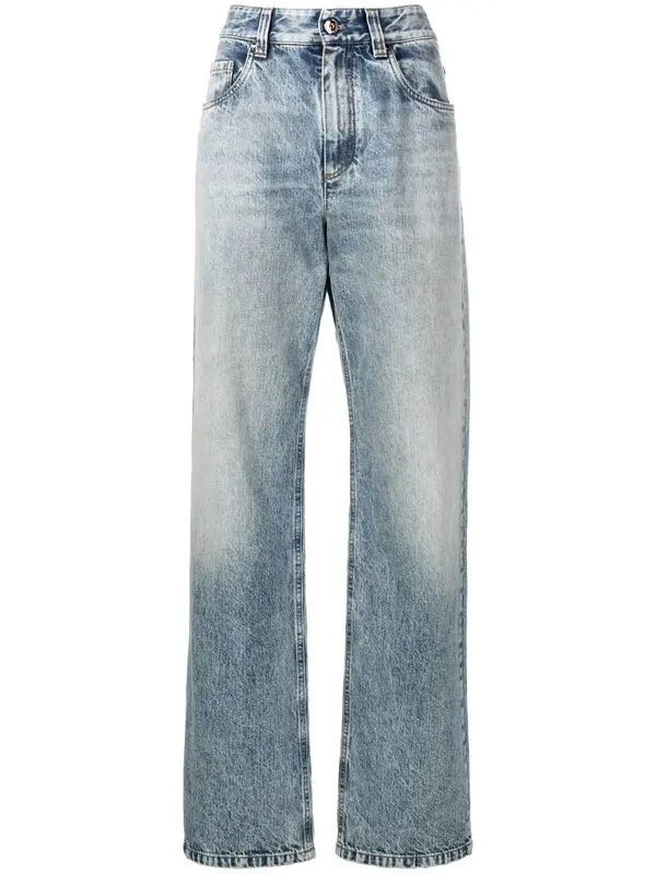 Brunello Cucinelli Mid-rise Straight-leg Jeans - Blue
