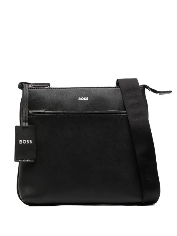 BOSS Zair Leather Crossbody Bag - Black