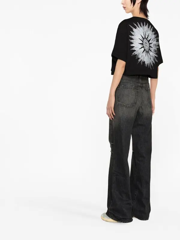 Amiri Distressed Wide-leg Jeans - Grey