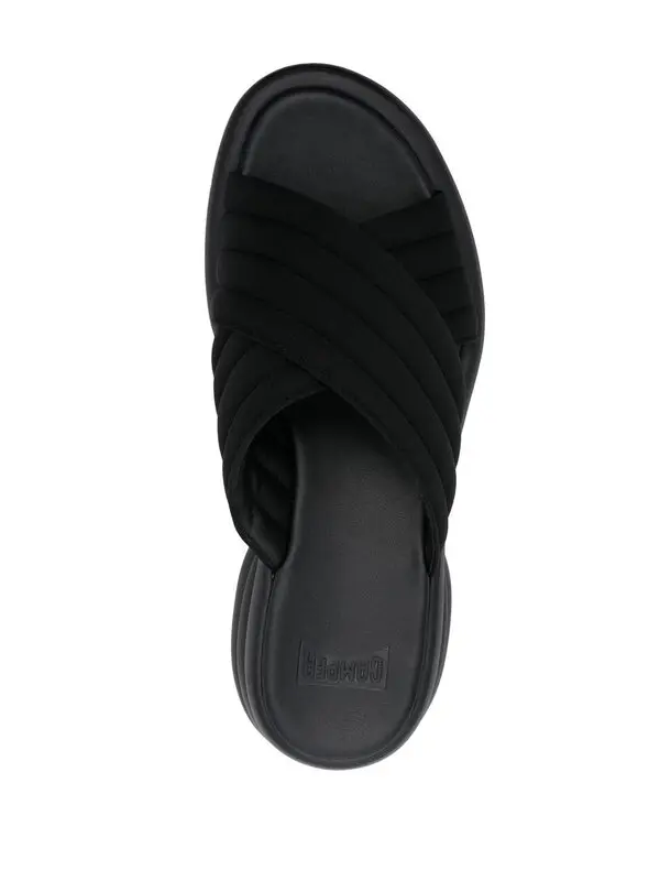 Camper Spiro Cross-strap Sandals - Black