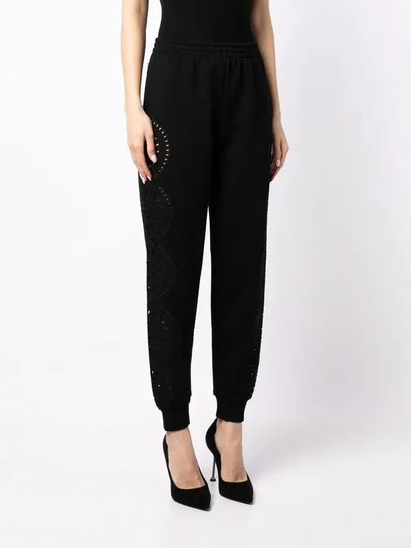 Stella McCartney Cotton Blend Embroidered Drawstring Trousers
