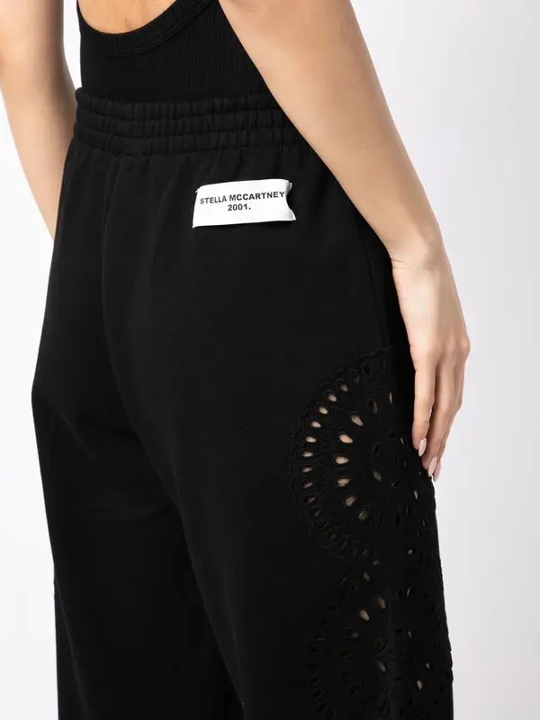 Stella McCartney Cotton Blend Embroidered Drawstring Trousers