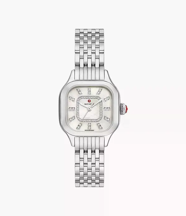 Michele Meggie Diamond Dial Watch - Silver