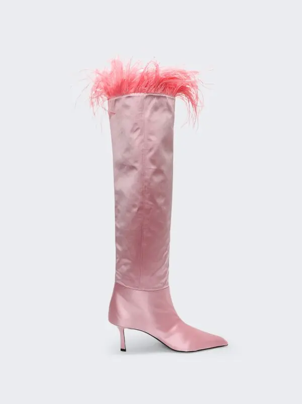 Alexander Wang Viola 65 Feather Slouch Boots - Prism Pink