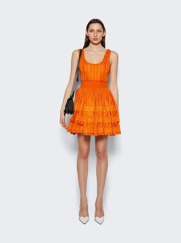 open lace back dress Orange Dapper Day Main St Magic Inspired Girl's Skater Dress- Bounding Main St USA Style Seam Thread Color Automatically Matched to Design / M