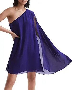 REISS Fleur Cape Sleeve Mini Dress