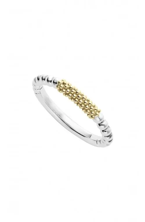 Lagos Caviar Icon' Stacking Ring - Silver
