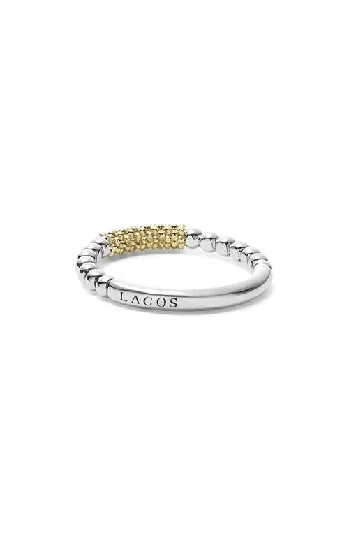 Lagos Caviar Icon Stacking Ring - Silver