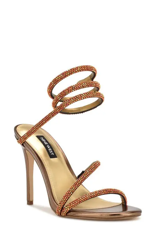 Nine West Maskill Rhinestone Ankle Wrap Sandals