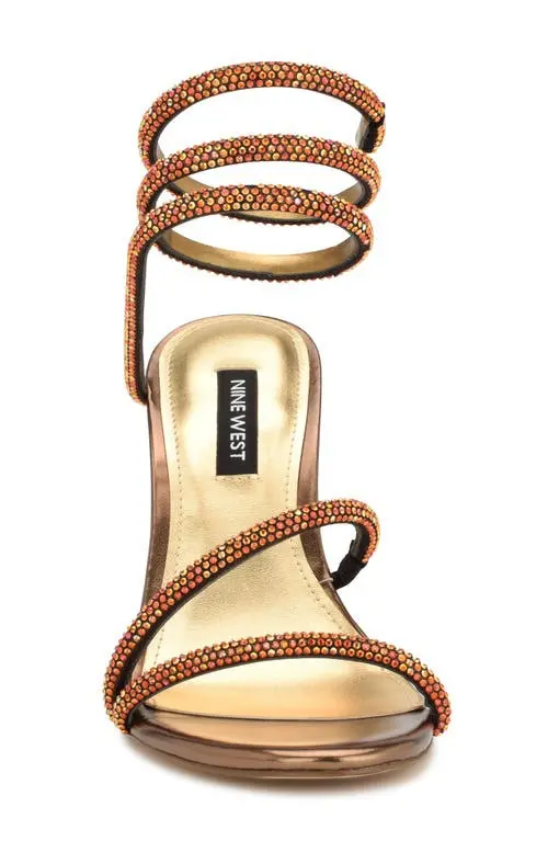 Nine West Maskill Rhinestone Ankle Wrap Sandals