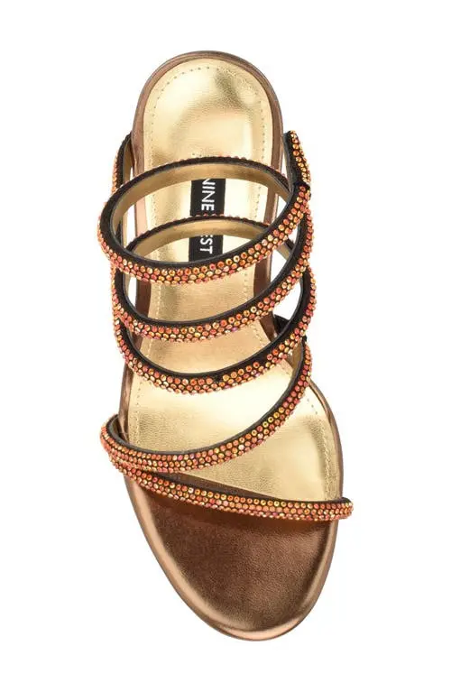 Nine West Maskill Rhinestone Ankle Wrap Sandals
