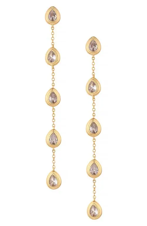 Ettika Crystal Teardrop Drop Earrings - Gold
