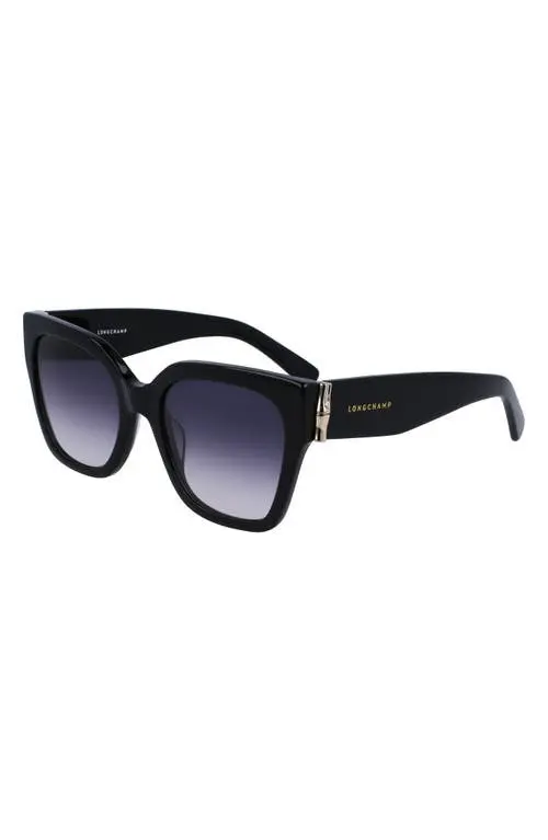 Longchamp 55mm Rectangular Sunglasses - Black