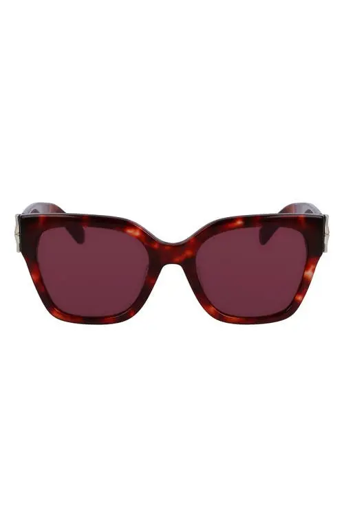 Longchamp 55mm Rectangular Sunglasses - Red Havana