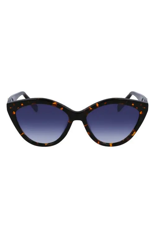 Longchamp 56mm Cat Eye Sunglasses - Dark Havana