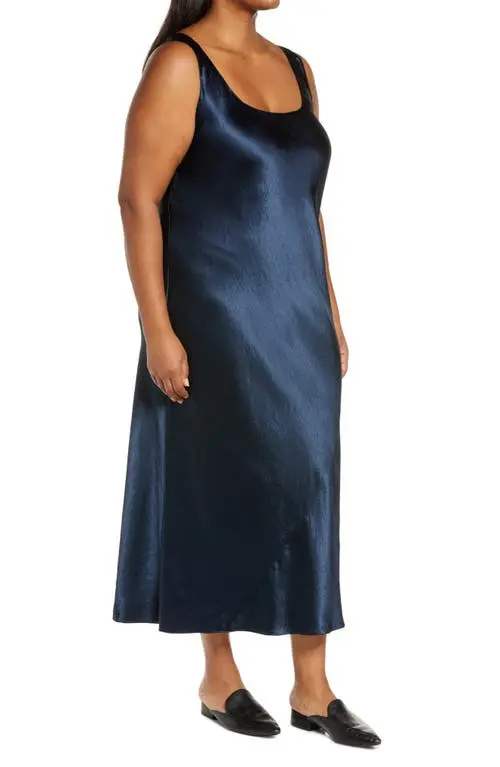 Vince Square Neck Satin Tank Dress
