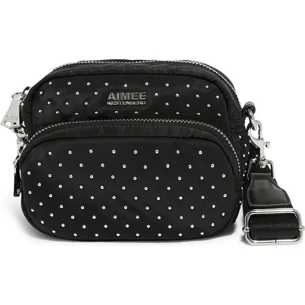 AIMEE Convertible Crossbody Bag - Black Micro Stud