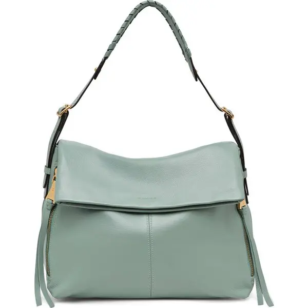 AIMEE Bali Double Entry Leather Hobo - Healers Green