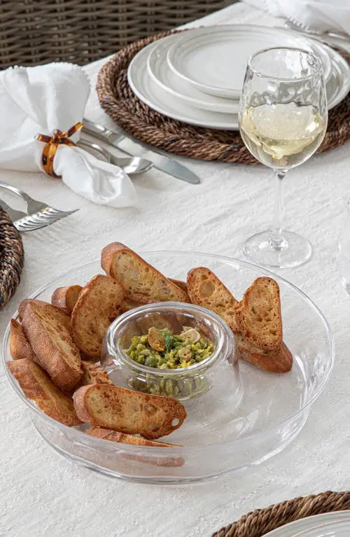 JULISKA Puro Glass Chip & Dip Server