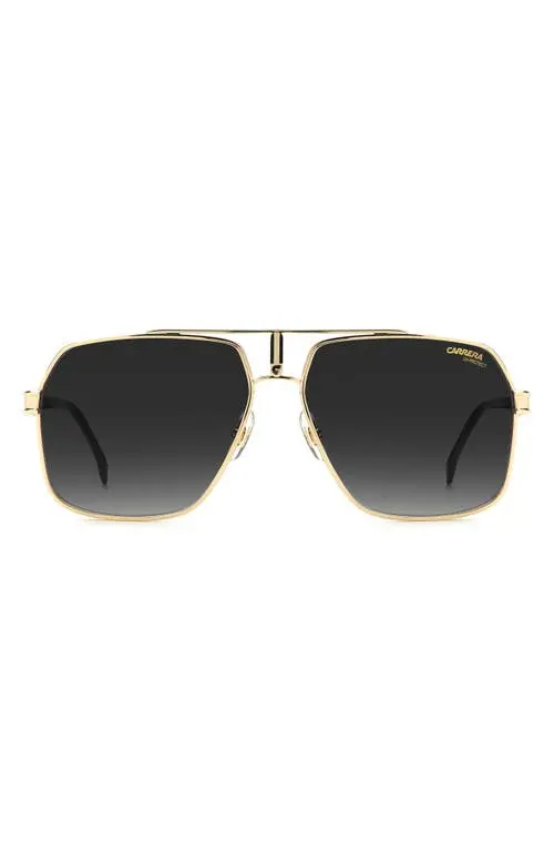 Carrera Eyewear 62mm Oversized Navigator Sunglasses - Black Gold/ Grey Shaded