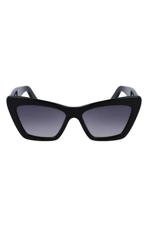 FERRAGAMO 55mm Rectangular Sunglasses - Black