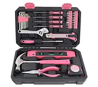 APOLLO 39 Piece Household Tool Kit Pink