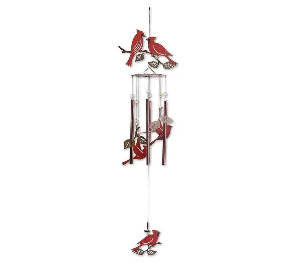 SUNSET VISTA DESIGNS Nesting Cardinals 36' Wind Chime - One-color