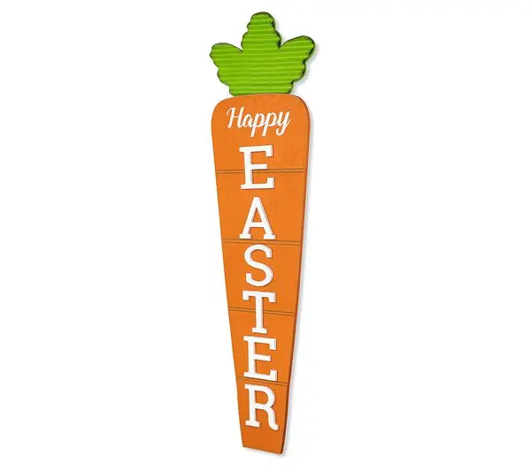 GLITZHOME 41' Happy Easter Carrot Porch Sign