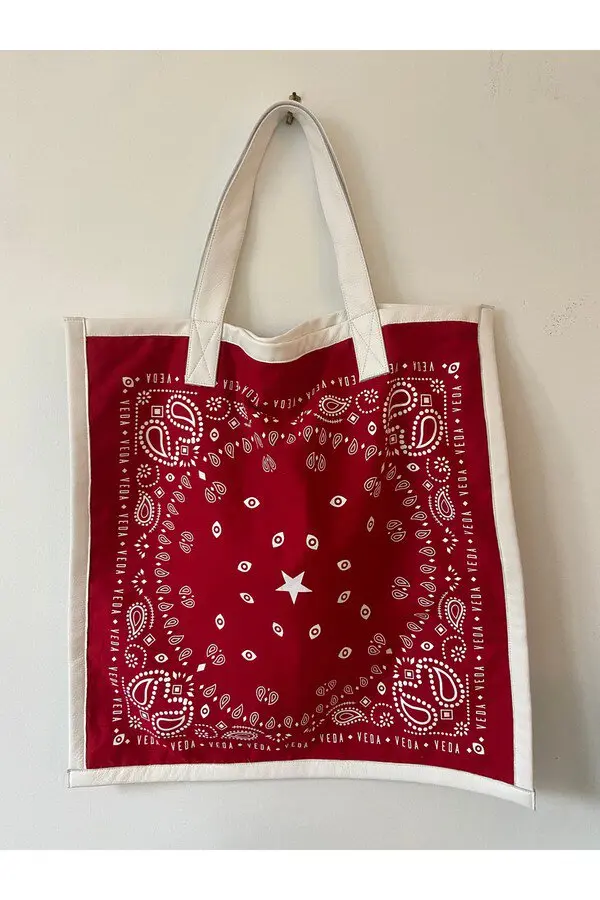 Veda Bandana Tote - Red