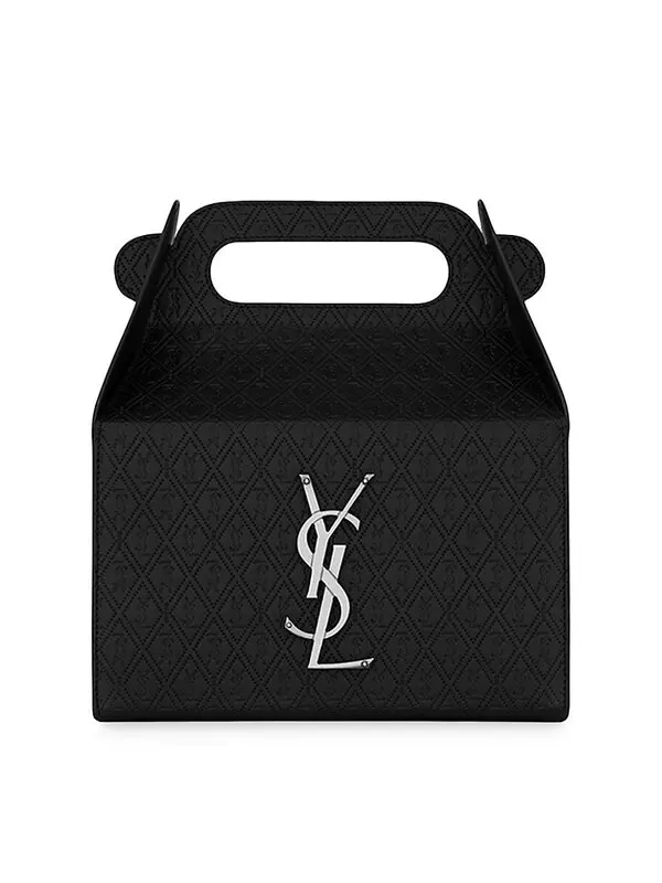 Saint Laurent Take Away Box Leather Bag - Black