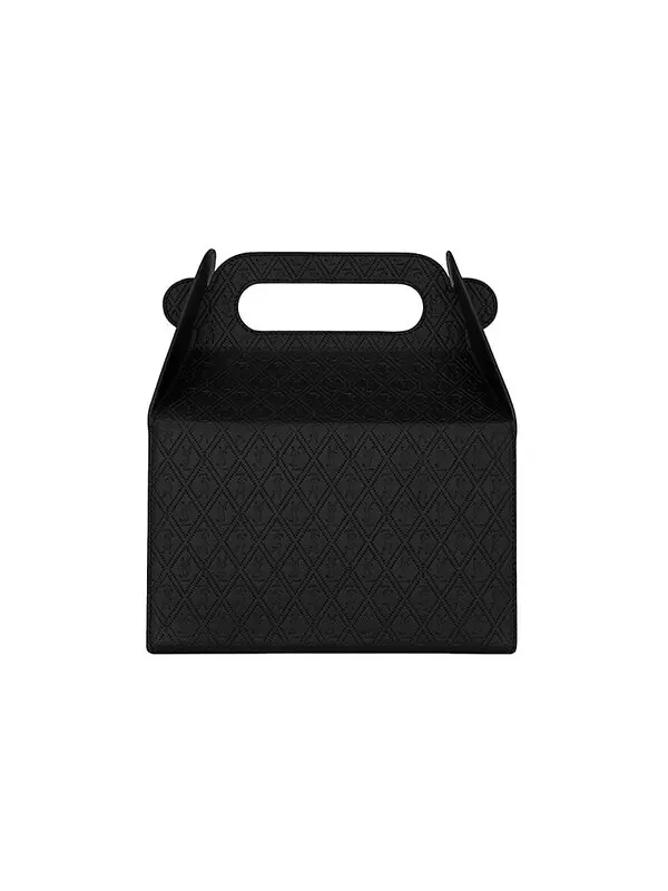 Saint Laurent Take Away Box Leather Bag - Black