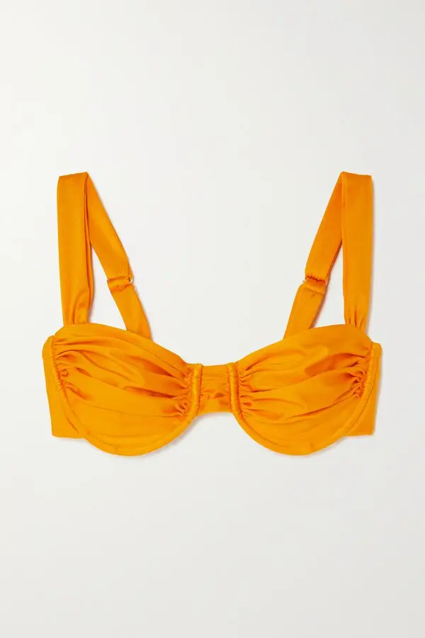 Faithfull The Brand Net Sustain Sol Ruched Bikini Top