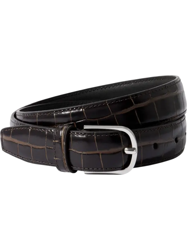 TOTEME Croc-effect Leather Belt - Brown
