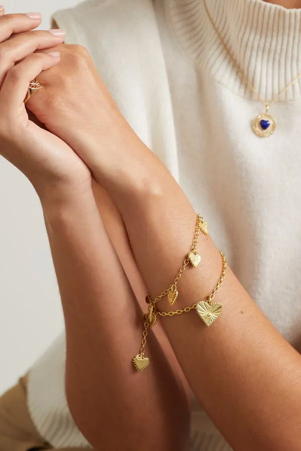 MARLO LAZ Small Pour Toujours Heart Diamond Bracelet