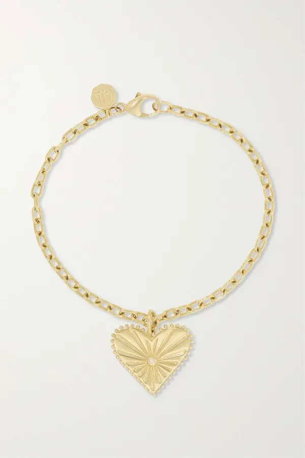 MARLO LAZ Small Pour Toujours Heart Diamond Bracelet